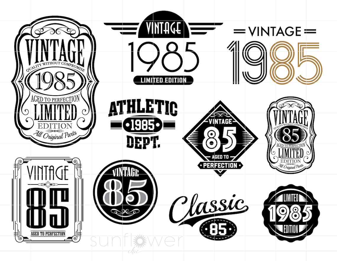 1985 SVG Bundle Downloads 1985 SVG Clipart Designs 1985 - Etsy