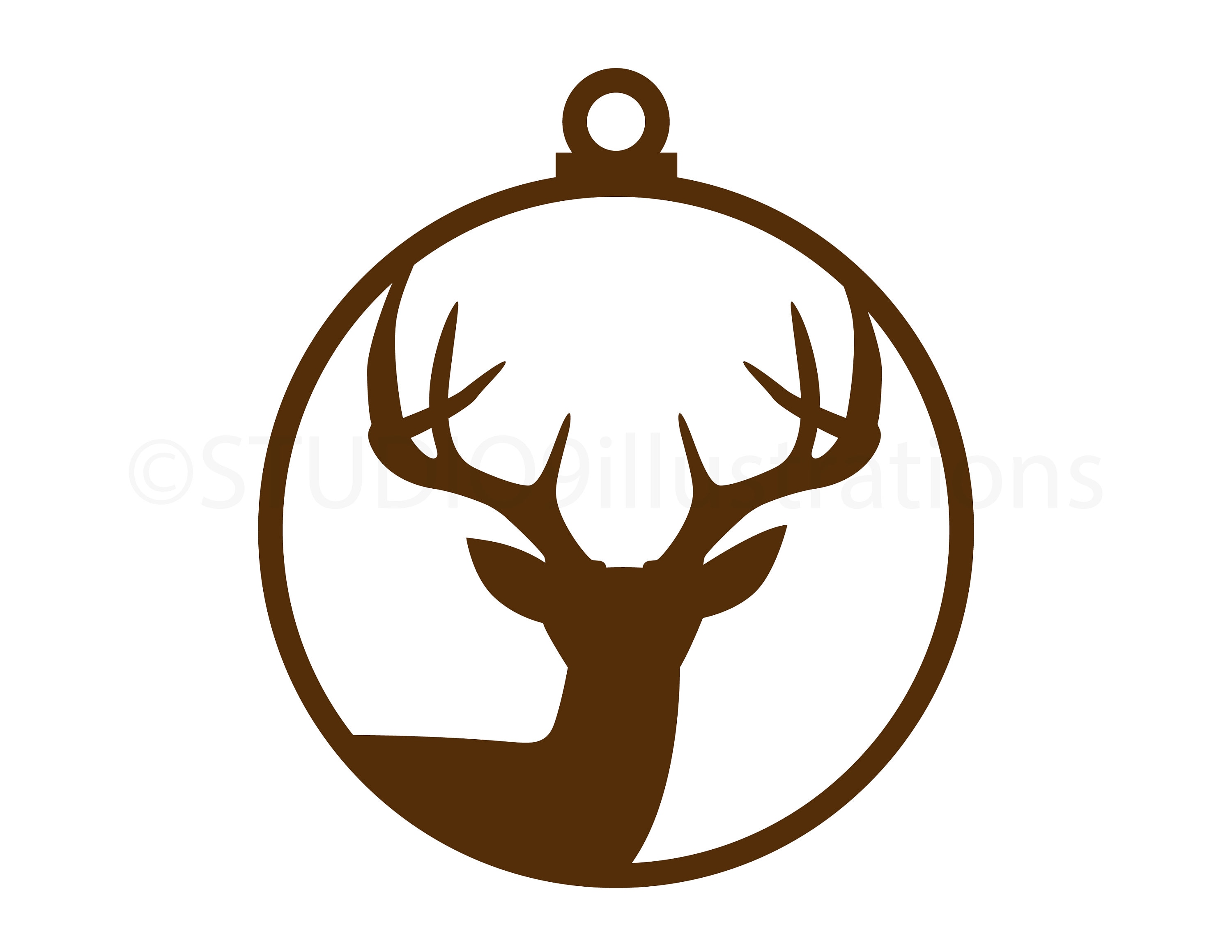 Deer Ornament SVG Christmas Reindeer Ornament Cut File | Etsy