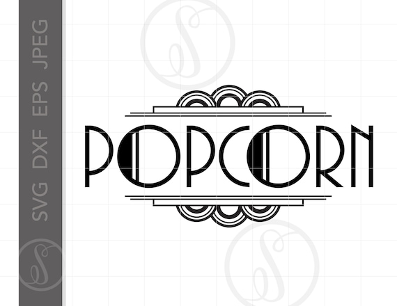 Popcorn Svg Art Art Deco Svg Pdf Png Dxf Downloads Popcorn | Etsy