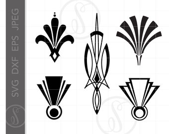 Art Deco SVG Dxf Eps Jpeg Art Deco Cut File Clipart Downloads | Etsy