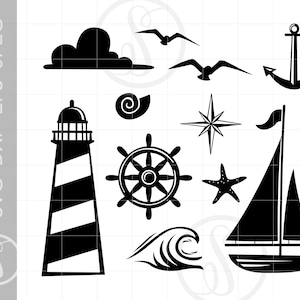 NAUTICAL Svg Cut File Clipart Downloads Sailboat Svg - Etsy