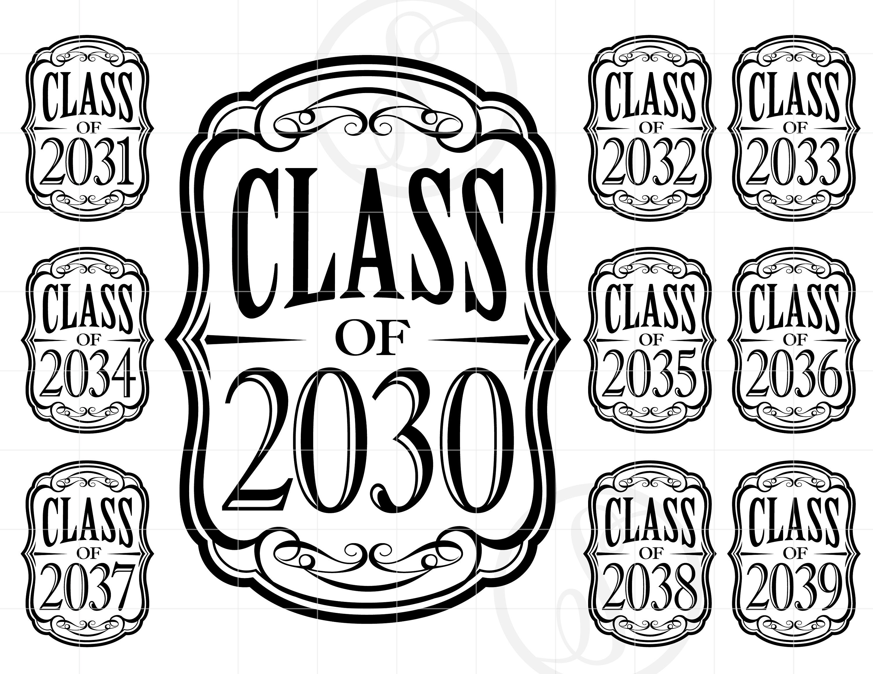 Class of 2030-39 SVG Clipart Class of 2030-39 Silhouette Cut - Etsy