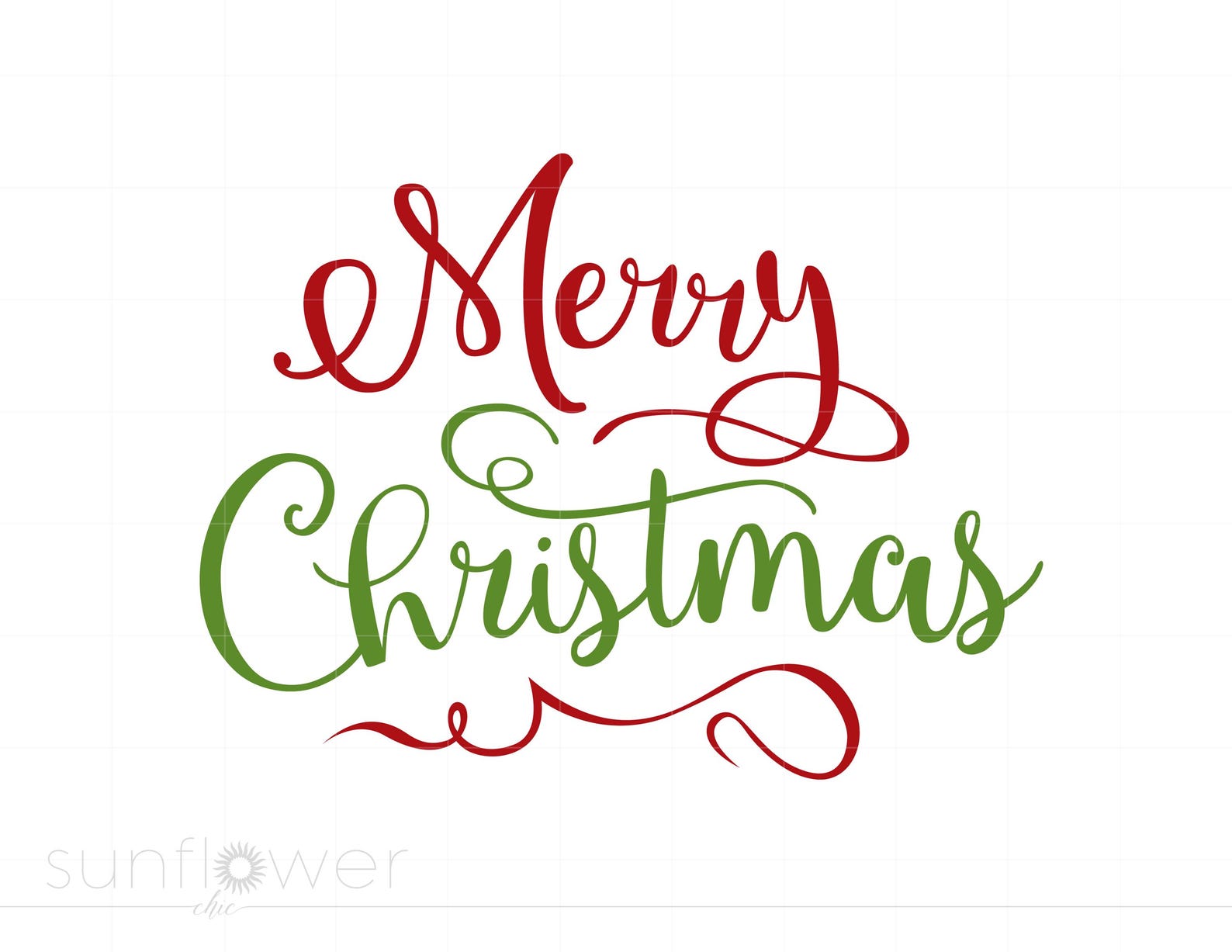 Merry Christmas Script SVG, Vector Merry Christmas Silhouette Cut File ...