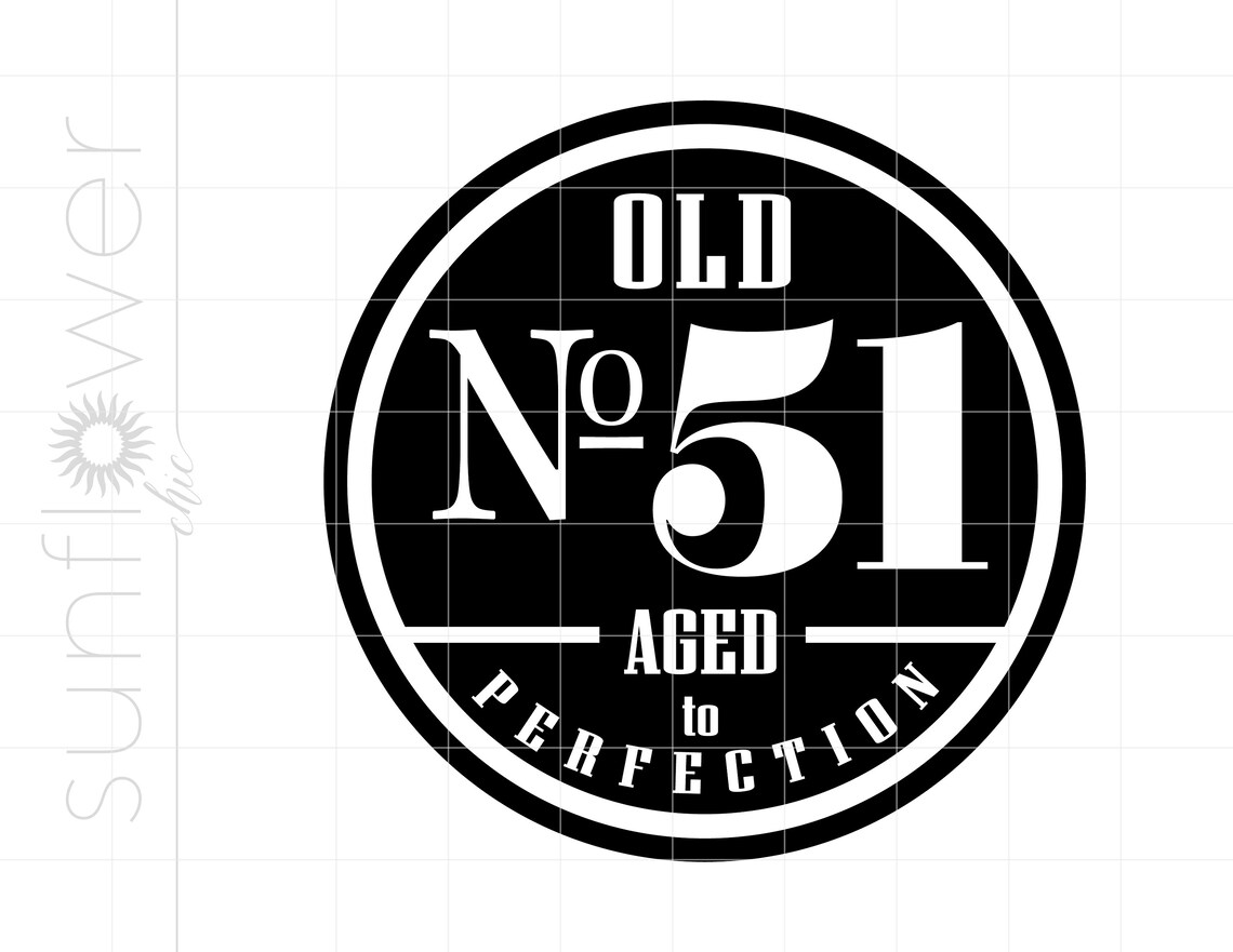 Old Number 51 SVG Clipart | 51st Cut File for Cricut | Old No. 51 Aged ...