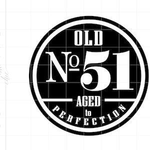Old Number 51 SVG Clipart | 51st Cut File for Cricut | Old No. 51 Aged ...