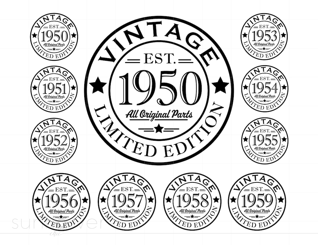 Vintage 1950's SVG Bundle, 1950-59 SVG Downloads, All Original Parts ...