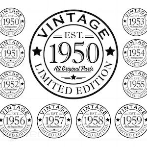 Vintage 1950's SVG Bundle, 1950-59 SVG Downloads, All Original Parts ...