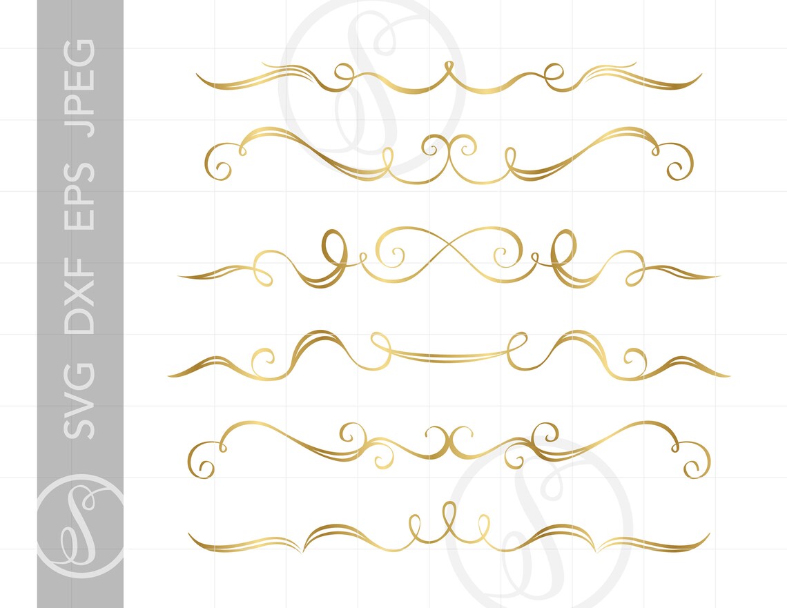 Gold Elegant HEADERS Art SVG Dxf Eps Jpeg Gold Header Svg - Etsy