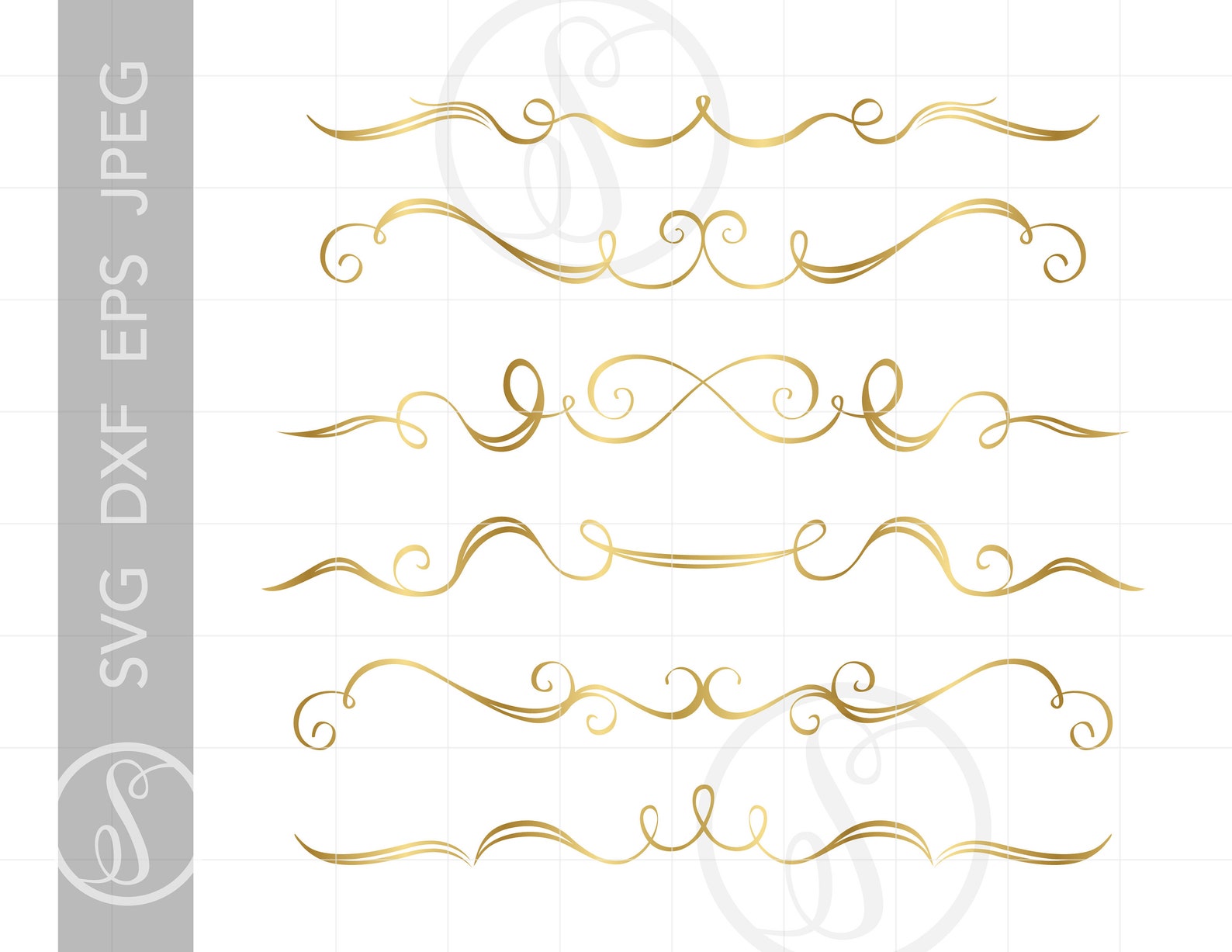 Gold Elegant HEADERS Art SVG Dxf Eps Jpeg Gold Header Svg | Etsy