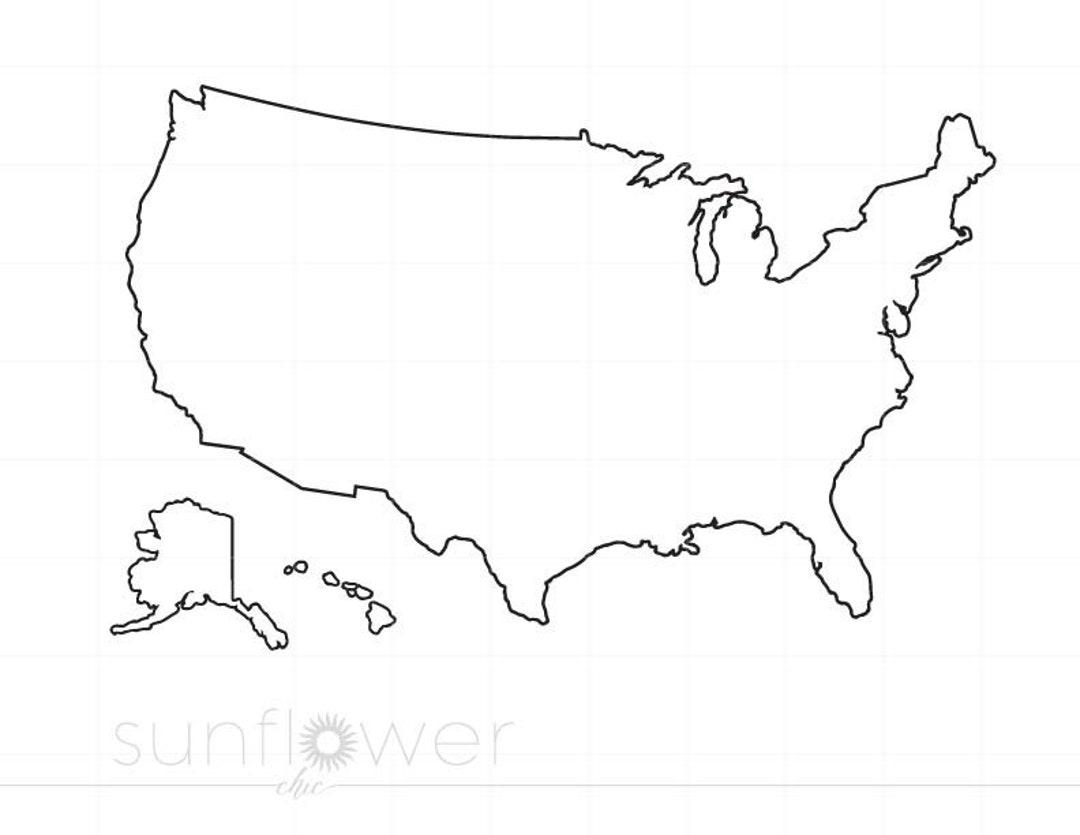 United States Svg | US States Svg Cut Files | United States Map Outline ...
