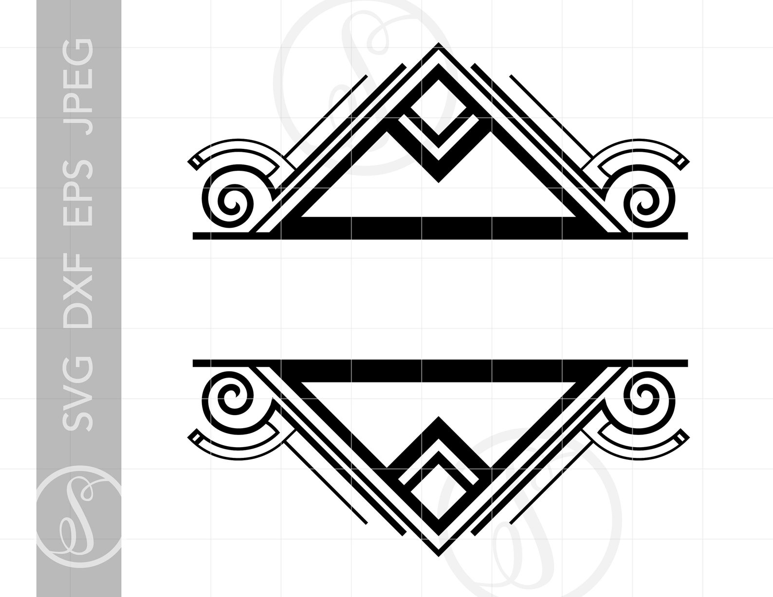 Art Deco Split Frame SVG Art Deco Monogram Frame Clipart | Etsy
