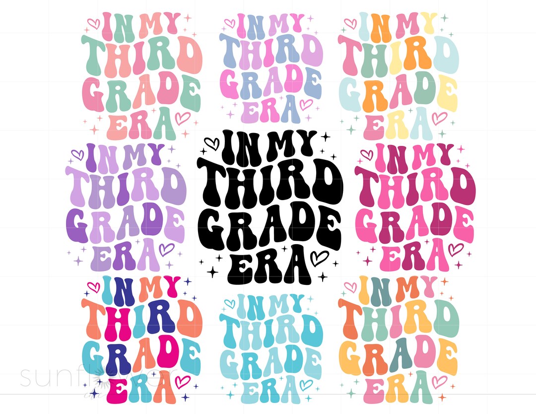 In My Third Grade Era SVG Bundle, Groovy Letters 3rd Grade Svg, Teacher ...