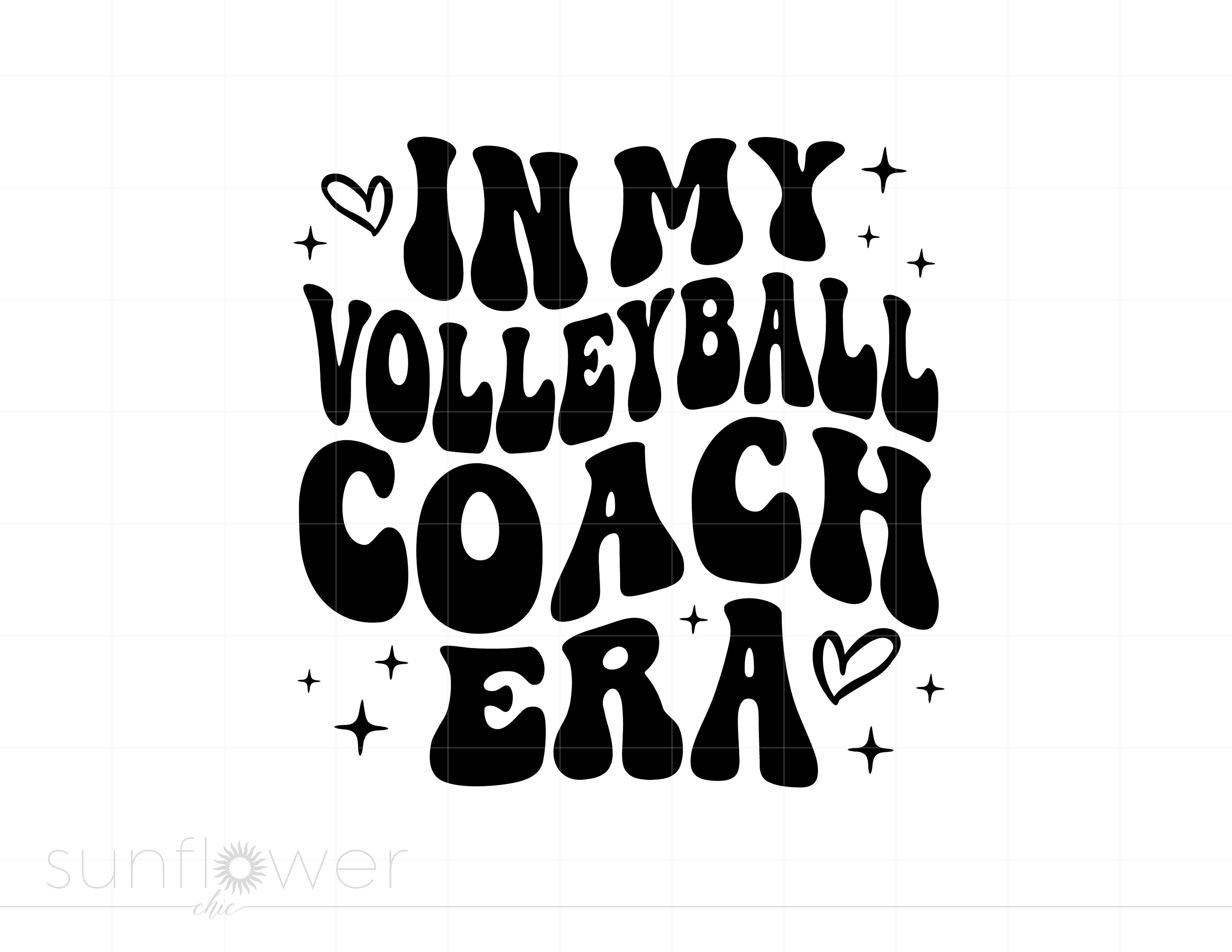In My Volleyball Coach Era Svg, Wavy Text Groovy Letters Volleyball ...