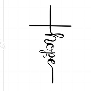 HOPE SCRIPT CROSS Svg Cut Files Clipart Downloads | Hope Svg Dxf Pdf ...