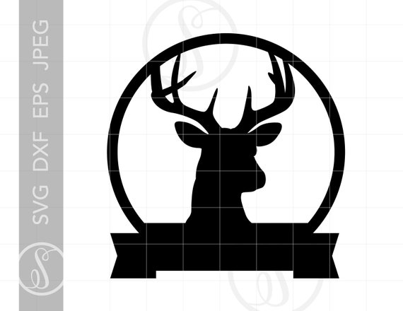 Deer Buck Monogram Design SVG Deer Hunter Silhouette | Etsy