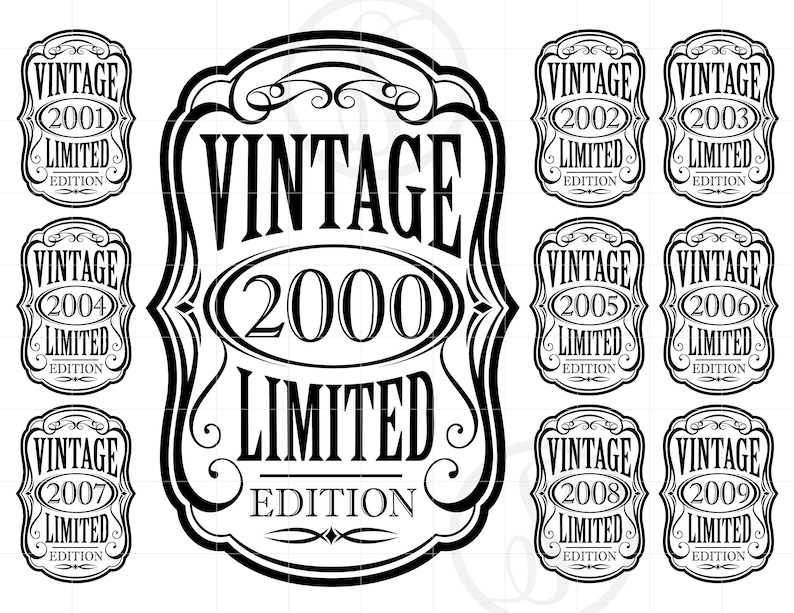 Vintage 2000's SVG Vintage 2000-09 SVG Clipart Cut File - Etsy