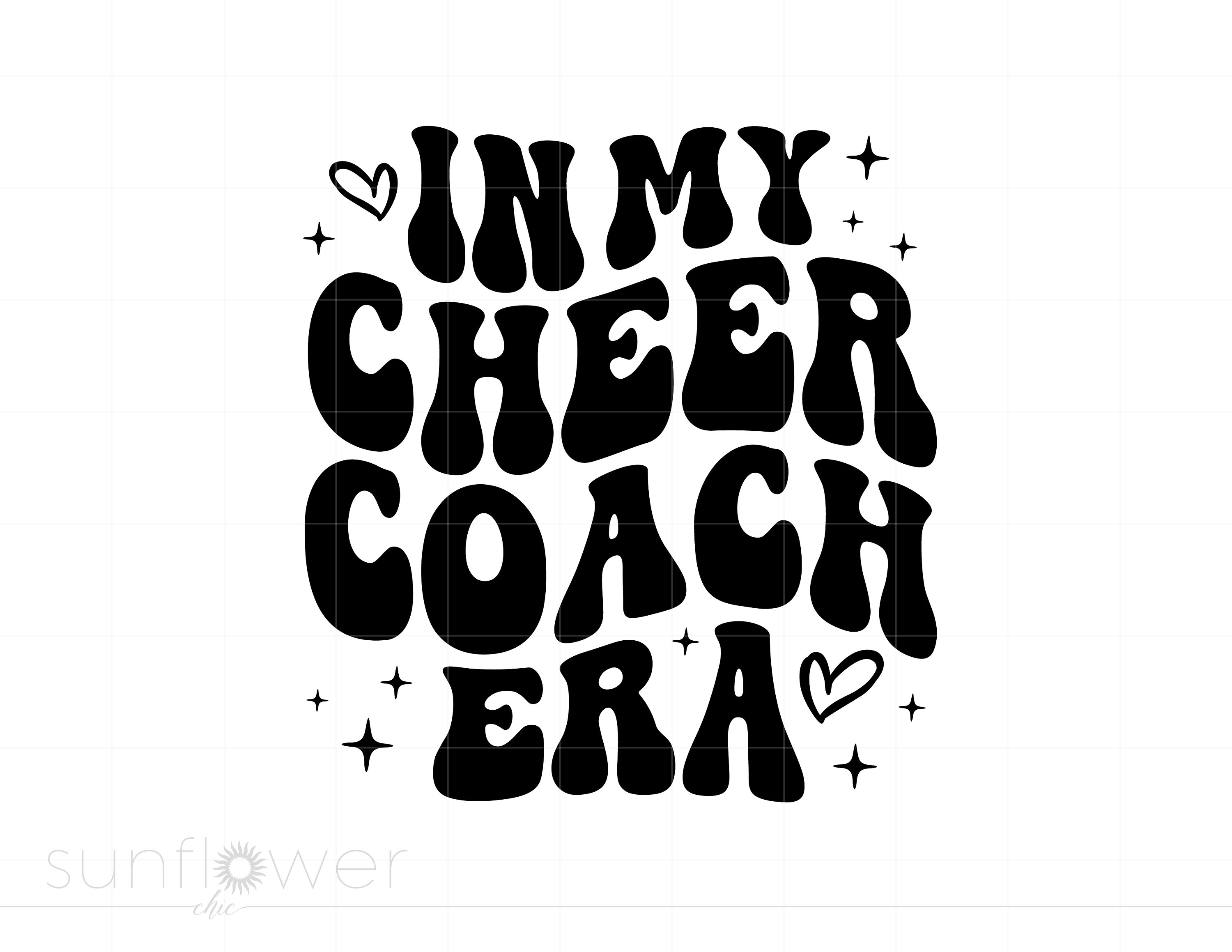 In My Cheer Coach Era Svg, Wavy Text Groovy Letters Cheer Shirt Svg ...