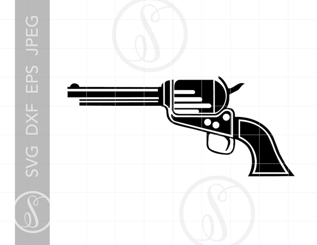 Six Shooter SVG Download | Vector Pistol Clipart | Six Shooter Gun ...