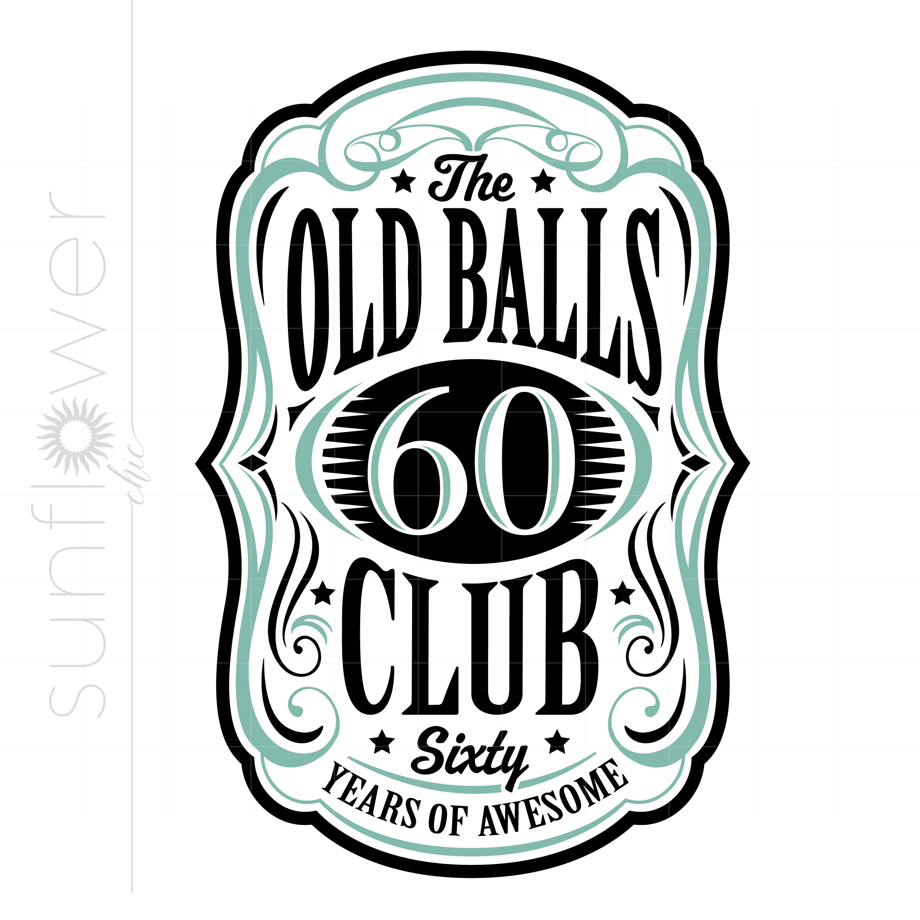 60th Birthday Svg, the Old Balls Club Svg, Old Number 60 SVG Cut File ...