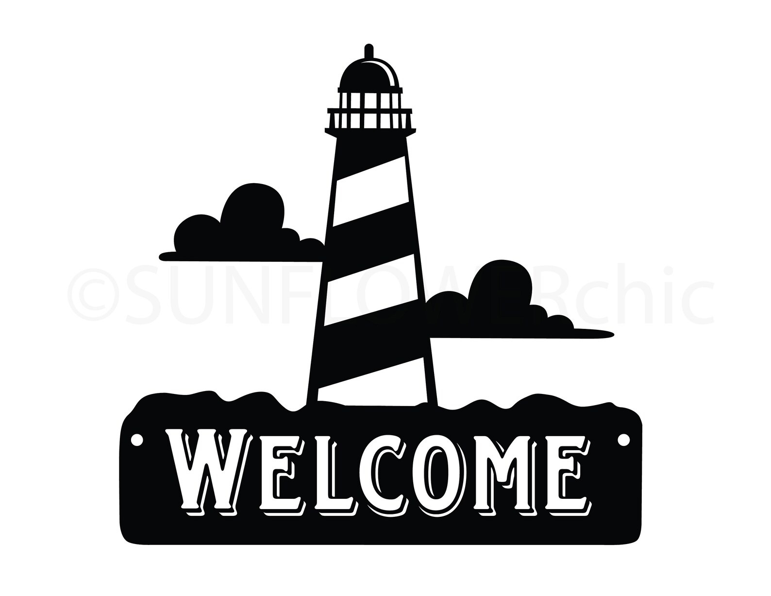 Lighthouse Welcome Sign SVG Cut File Welcome Lighthouse | Etsy