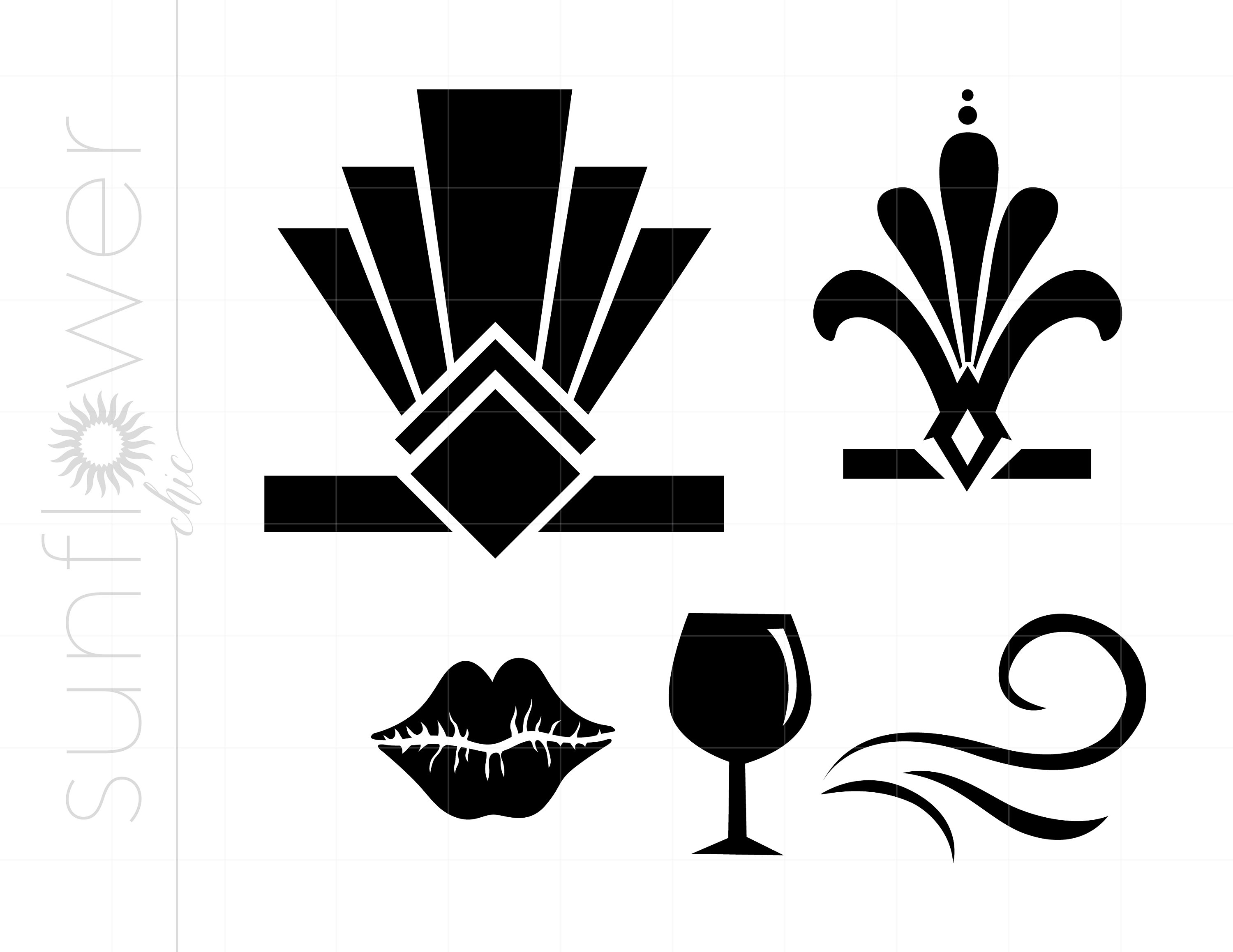 Art Deco Flapper SVG Clip Art | Gatsby Theme SVG Clipart Dxf Eps Jpeg ...