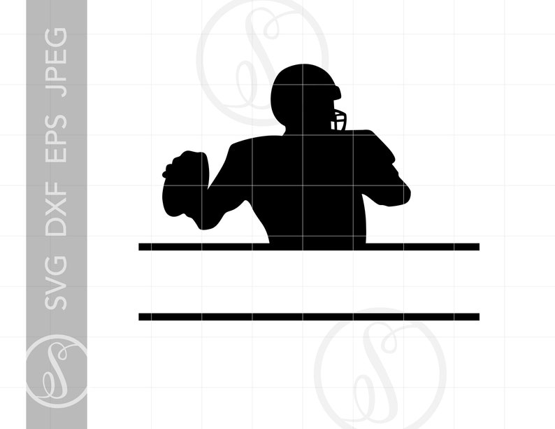 Quarterback Split Frame SVG Football Quarterback Monogram - Etsy