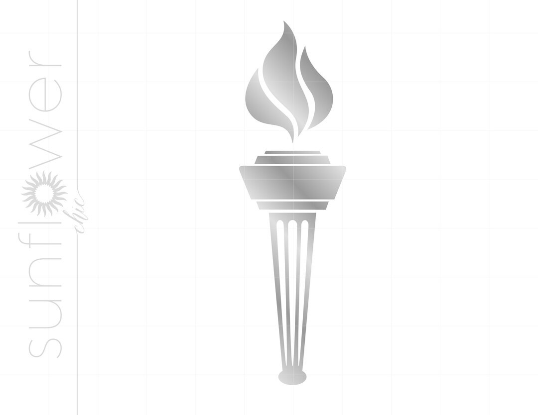 Silver Torch SVG, Silver Torch Clipart Download, Torch Silhouette Cut ...
