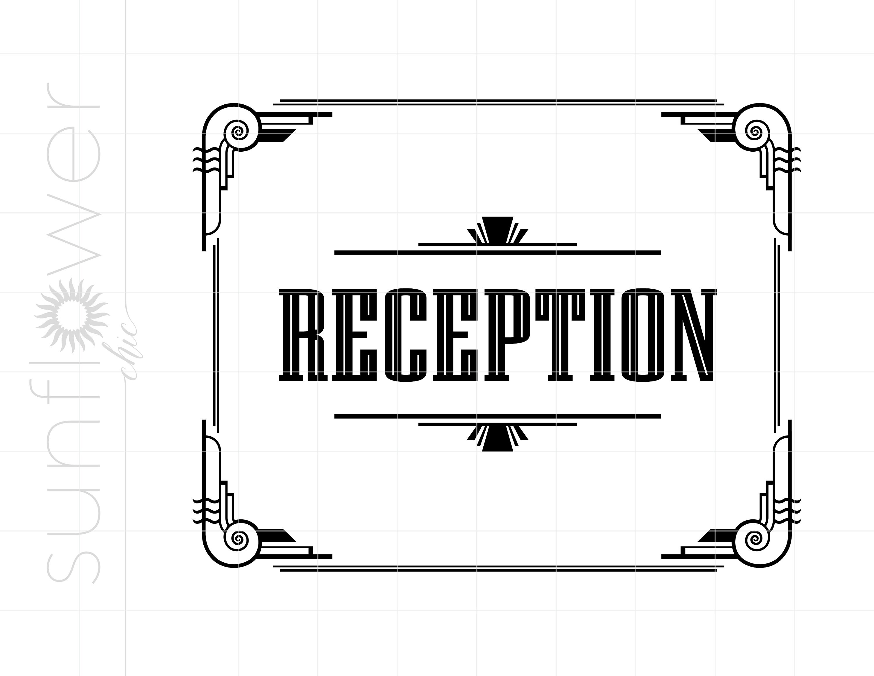 Digital Drawing & Illustration Art Deco Gatsby Reception Sign Cut File ...
