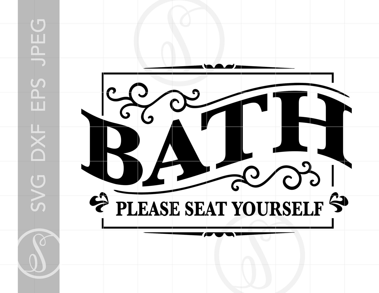 Bath Sign SVG Bath Clipart Bath Silhouette Cut File | Etsy