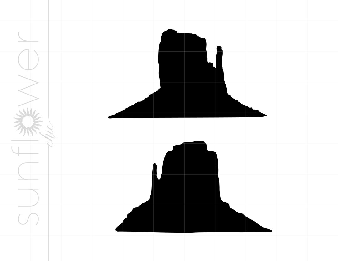 Desert Southwest Mitten Buttes SVG Desert Silhouette Download Cut File ...