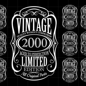 Vintage 2000's SVG | Vintage 2000-09 SVG Clipart | Aged to Perfection ...