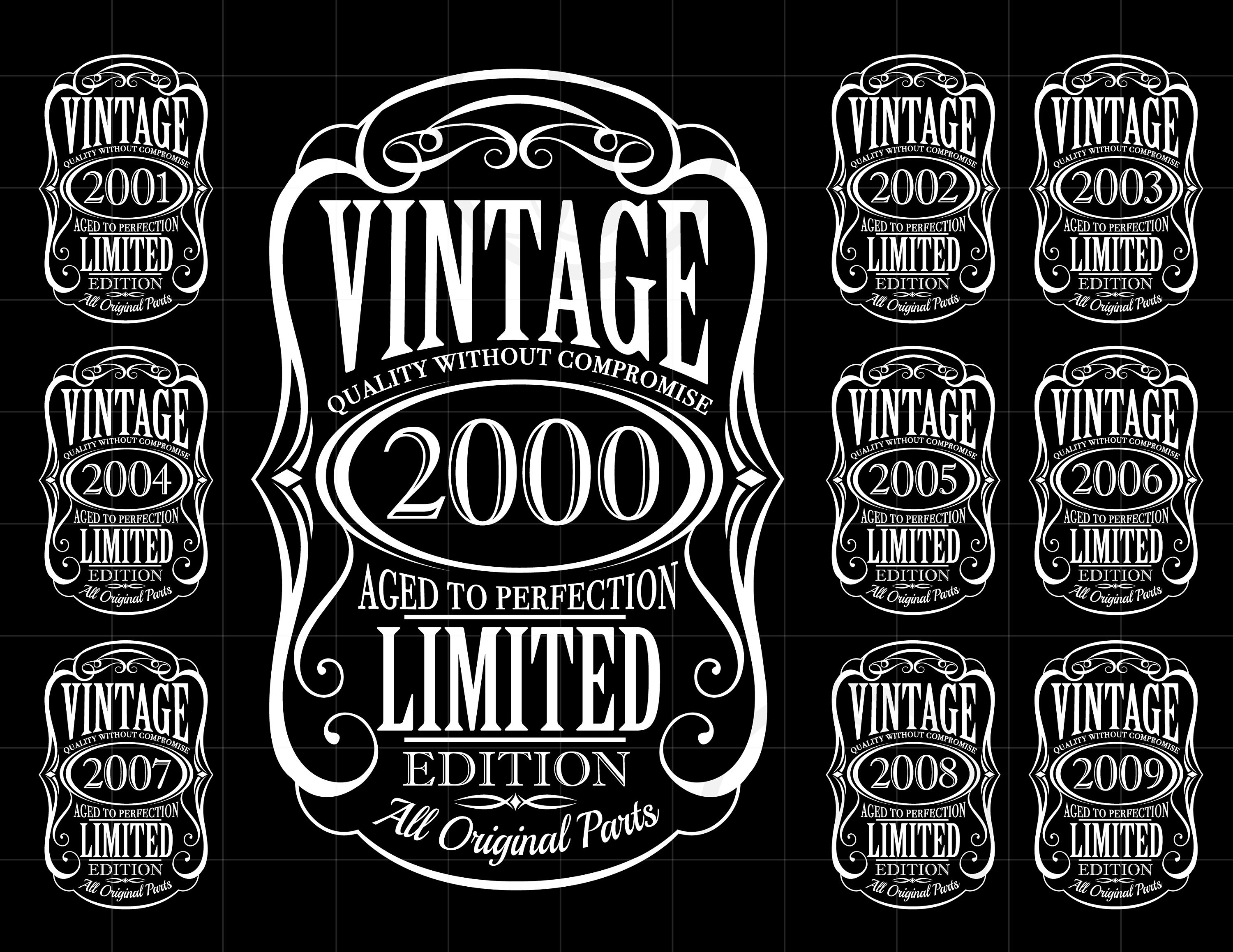 Vintage 2000's SVG Vintage 2000-09 SVG Clipart Aged to - Etsy UK