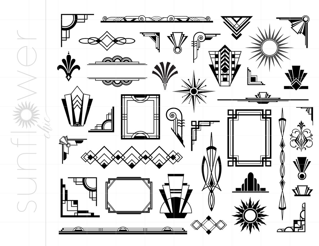 Art Deco Svg, Roaring 20's Svg, Great Gatsby Svg, Art Deco Wedding ...