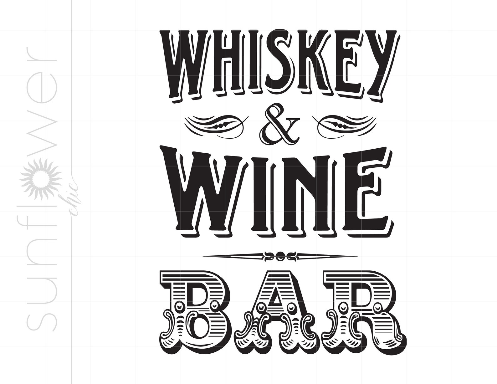 Whiskey Wine Bar Art SVG Design Vintage Bar Sign SVG Dxf Eps - Etsy