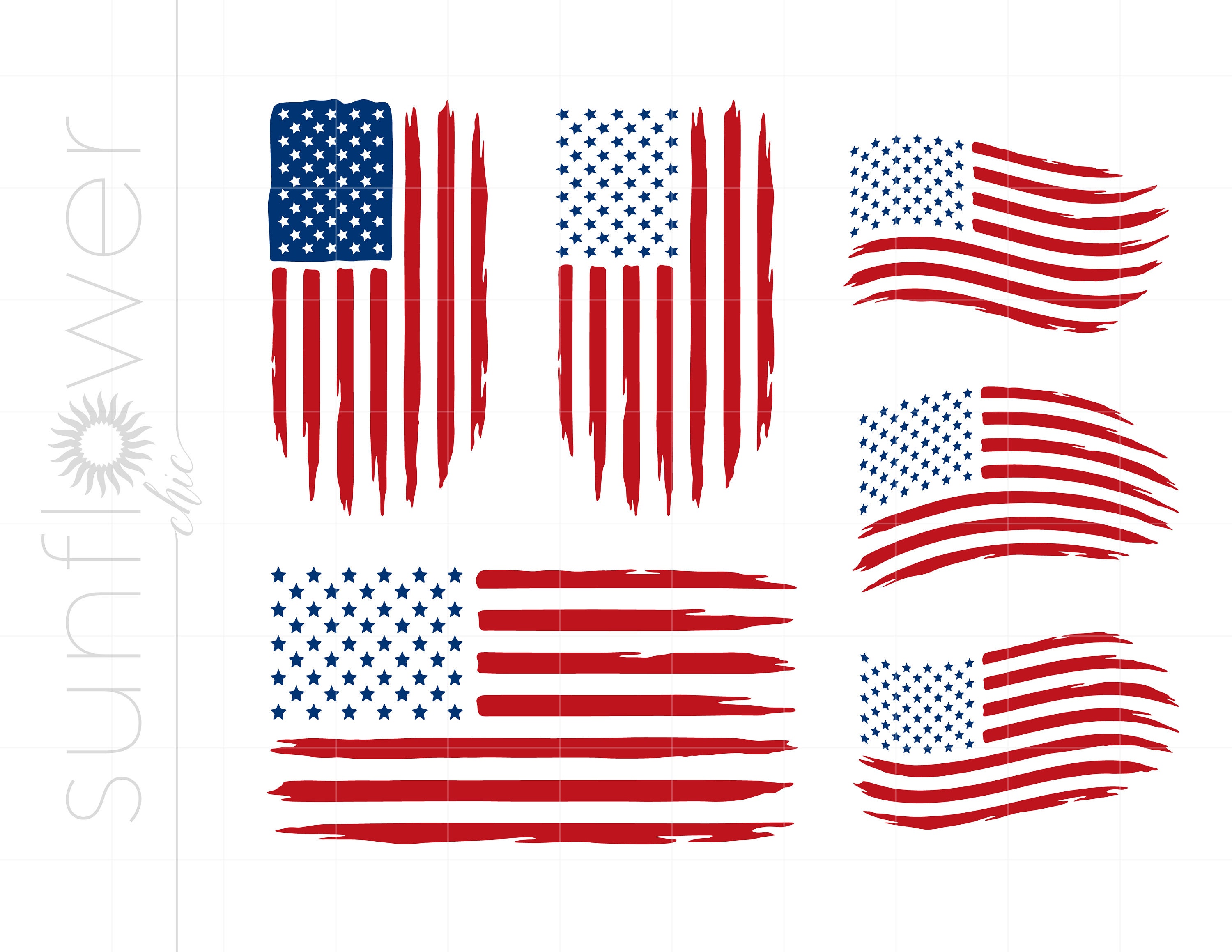 American Flag Svg Distressed US Flag Svg Cut Files - Etsy