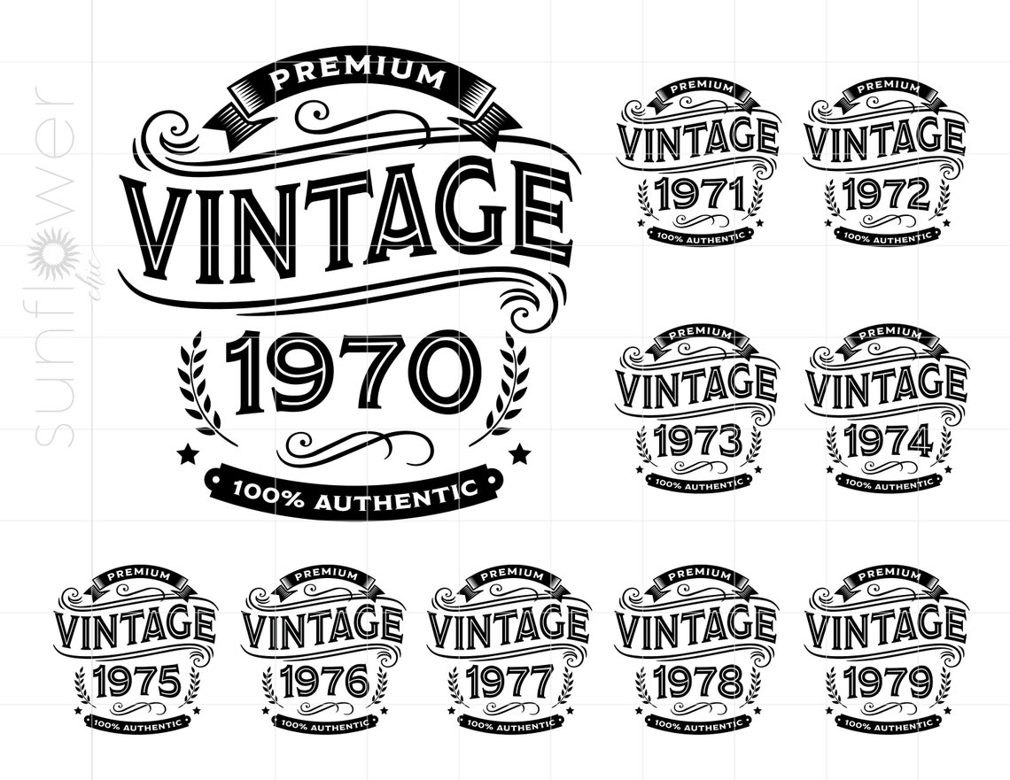 Vintage 1970-79 SVG Birthday Whiskey Label Style | Vintage 1970's SVG ...