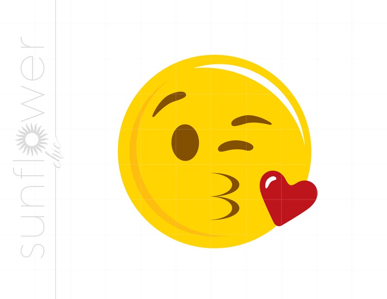 Kiss Emoji SVG Download Vector Kiss Emoji Clipart Kiss - Etsy