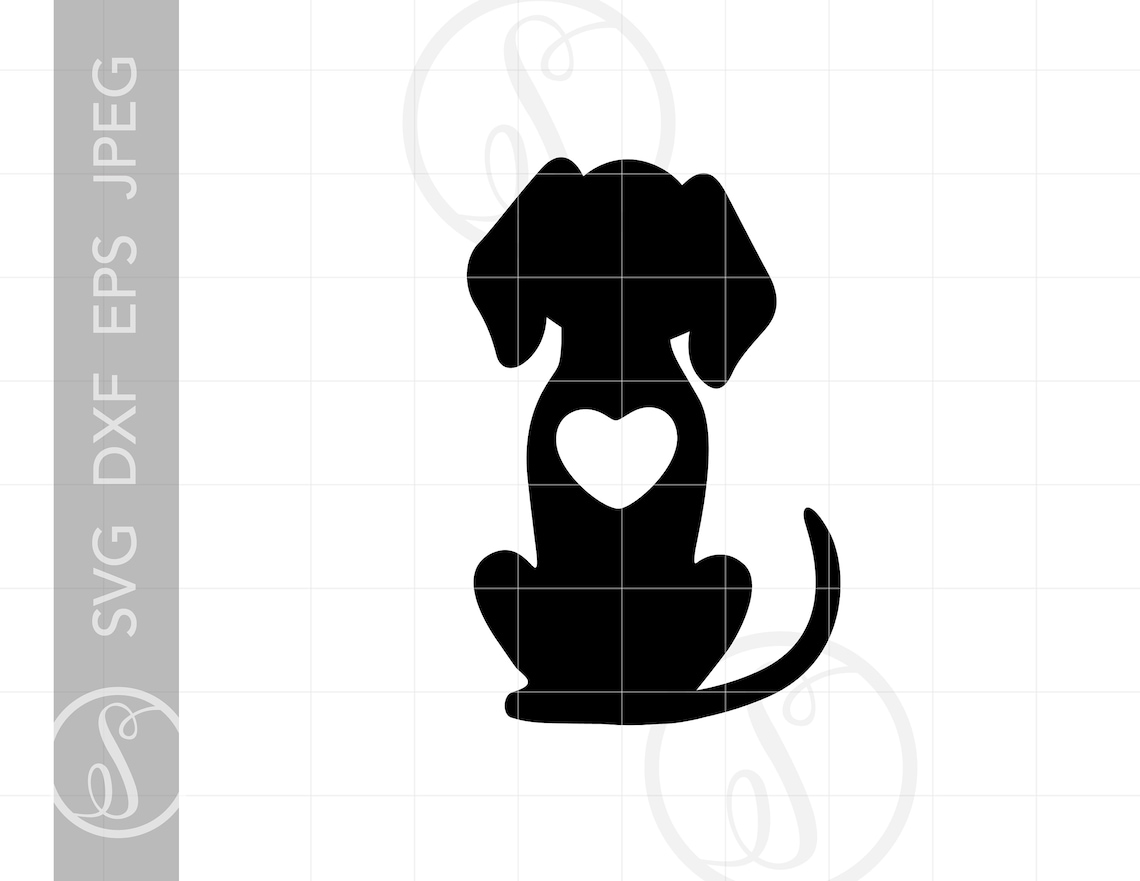 Dog Heart SVG | Love Dogs Clipart Downloads | Dog With Heart Cut File ...