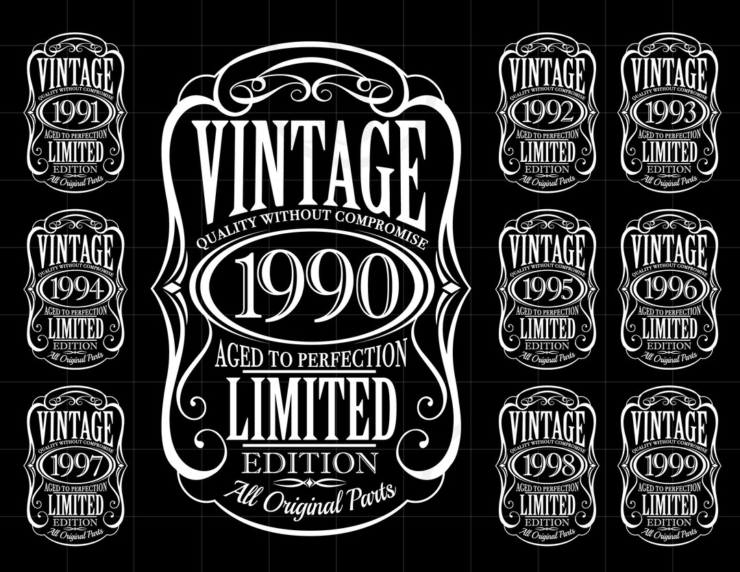 Vintage 1990's Whiskey Label SVG Downloads | Vintage 1990-99 SVG ...