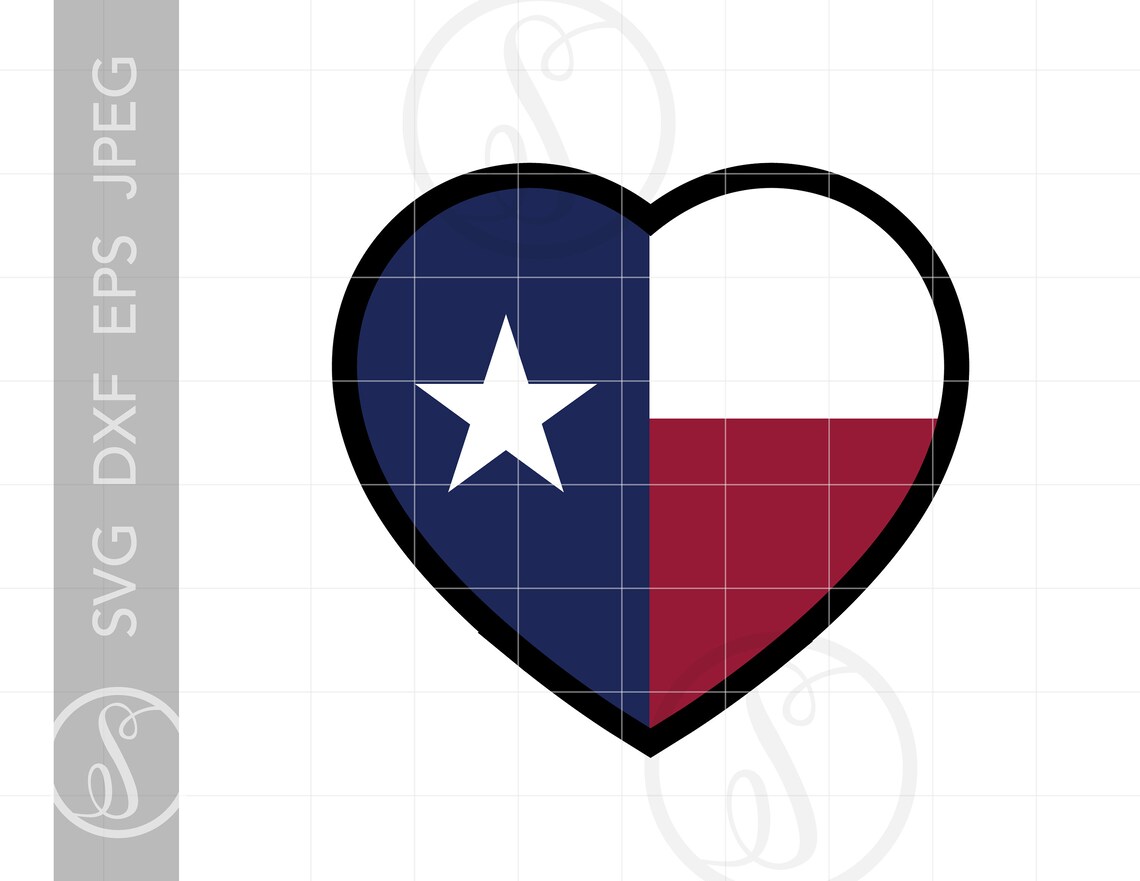 Texas SVG Texas Flag Heart Clipart Texas Flag Heart Svg | Etsy