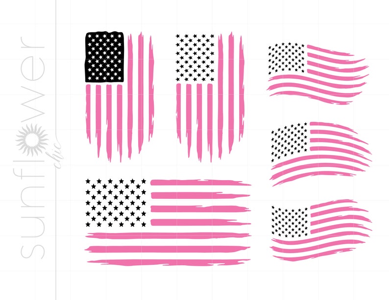 Pink American Flag Svg Distressed US Flag Svg Cut Files - Etsy
