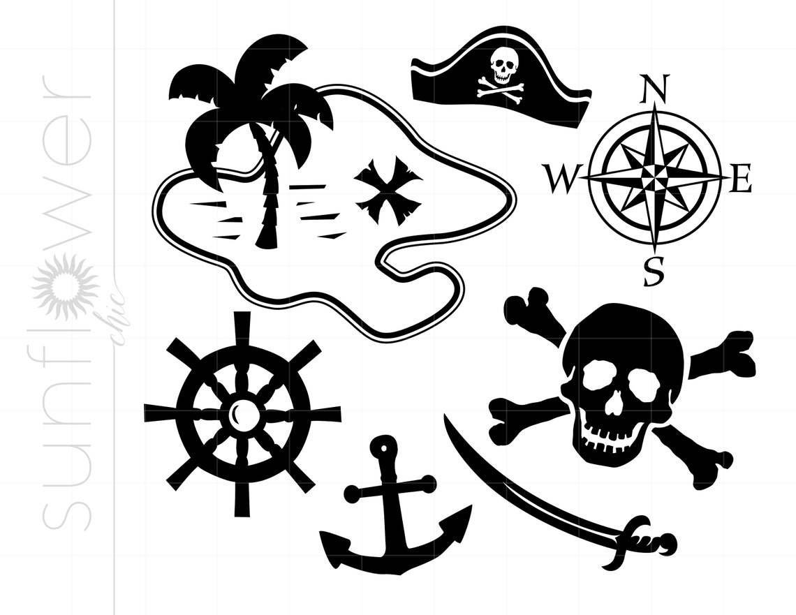 Pirates Svg Silhouette Cut Files Pirate Clipart Downloads - Etsy