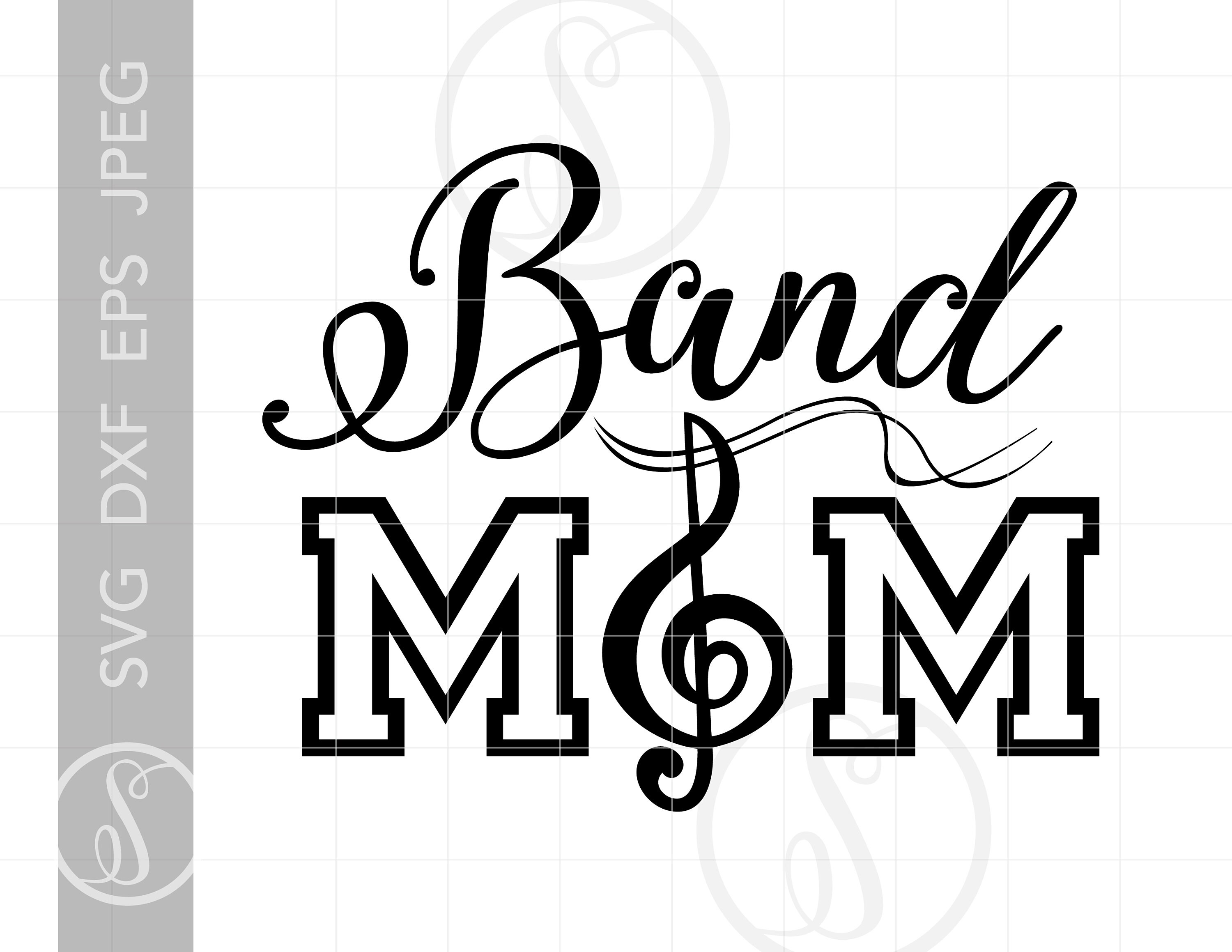 Papercraft Card Making & Stationery Materials Band Mom Life SVG ...