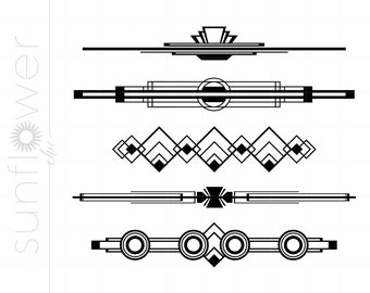 Art Deco SVG Dxf Eps Jpeg Art Deco Cut File Clipart Downloads ...