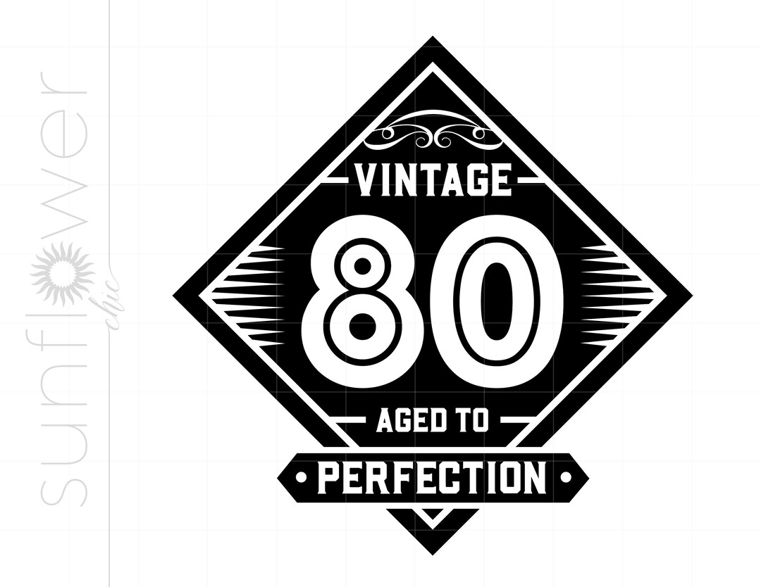 Vintage 80 SVG Clipart | Vintage 80 Cut File for Cricut | Vintage 80 ...