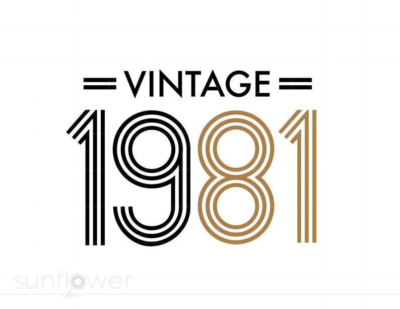 1981 Birthday SVG | Vintage 1981 SVG Clipart | Vintage 1981 Cut File ...
