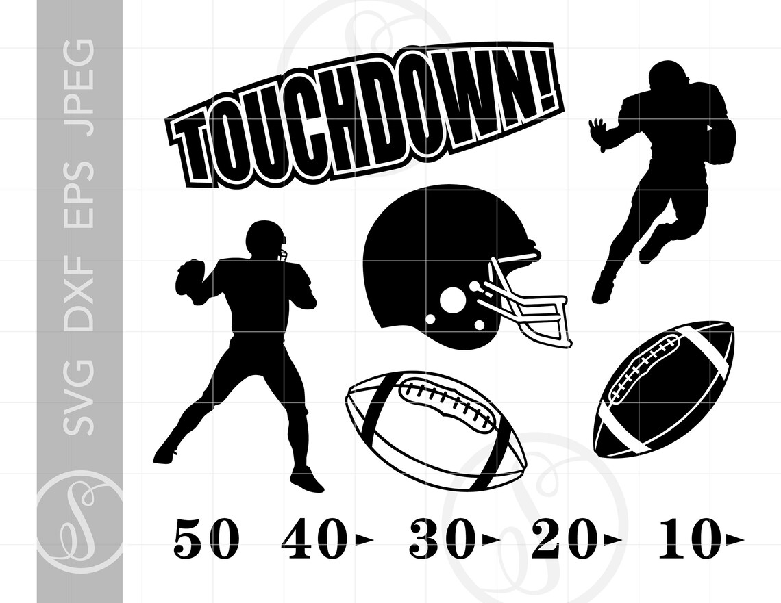 Sports Art Svg Cut File Clipart Downloads Football Svg Dxf | Etsy