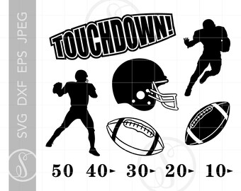 Sports Art Svg Cut File Clipart Downloads Football Svg Dxf - Etsy