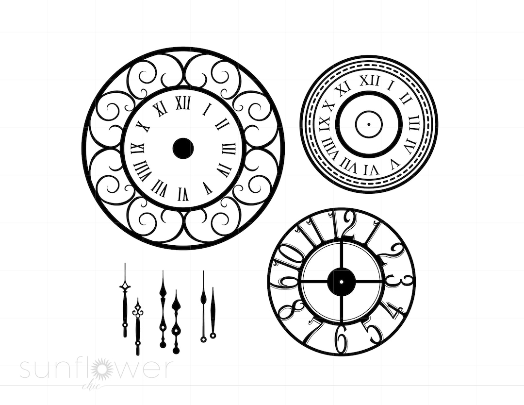 Clock Clipart Svg Cut File, Clocks SVG Clipart Download, Wall Clock Svg ...