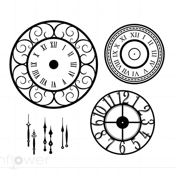 Clock Svg - Etsy